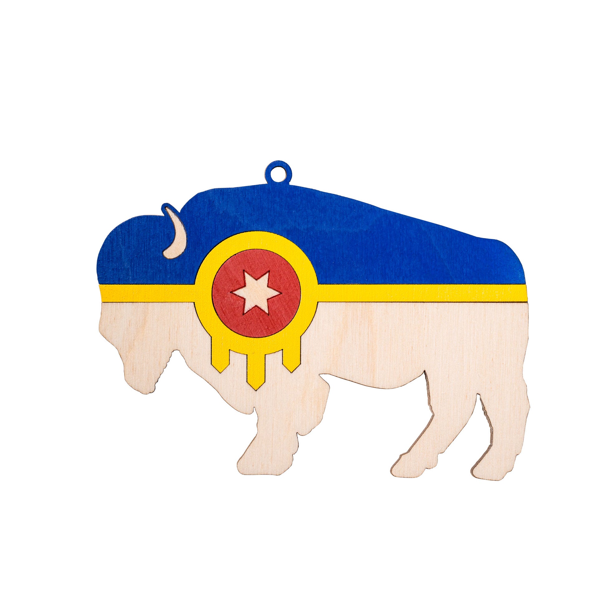 Tulsa Flag Bison Ornament Color – The Curious Bison