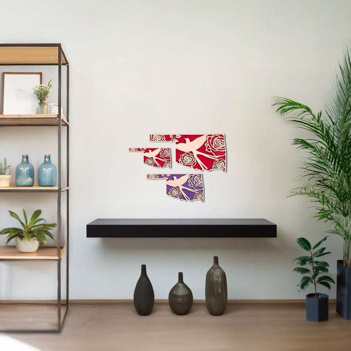 Scissortail Fly-catcher with Oklahoma Roses – The Curious Bison