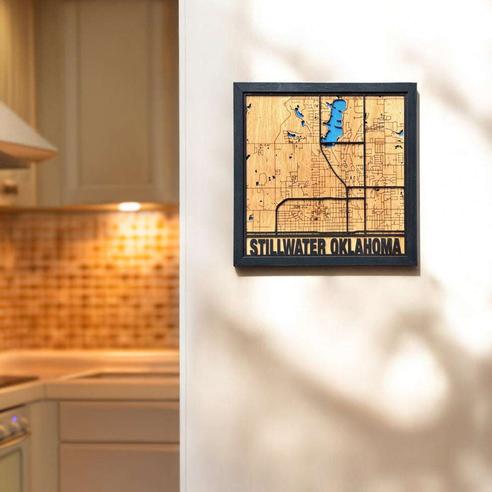 Stillwater 3D Layered Wooden City Map – The Curious Bison