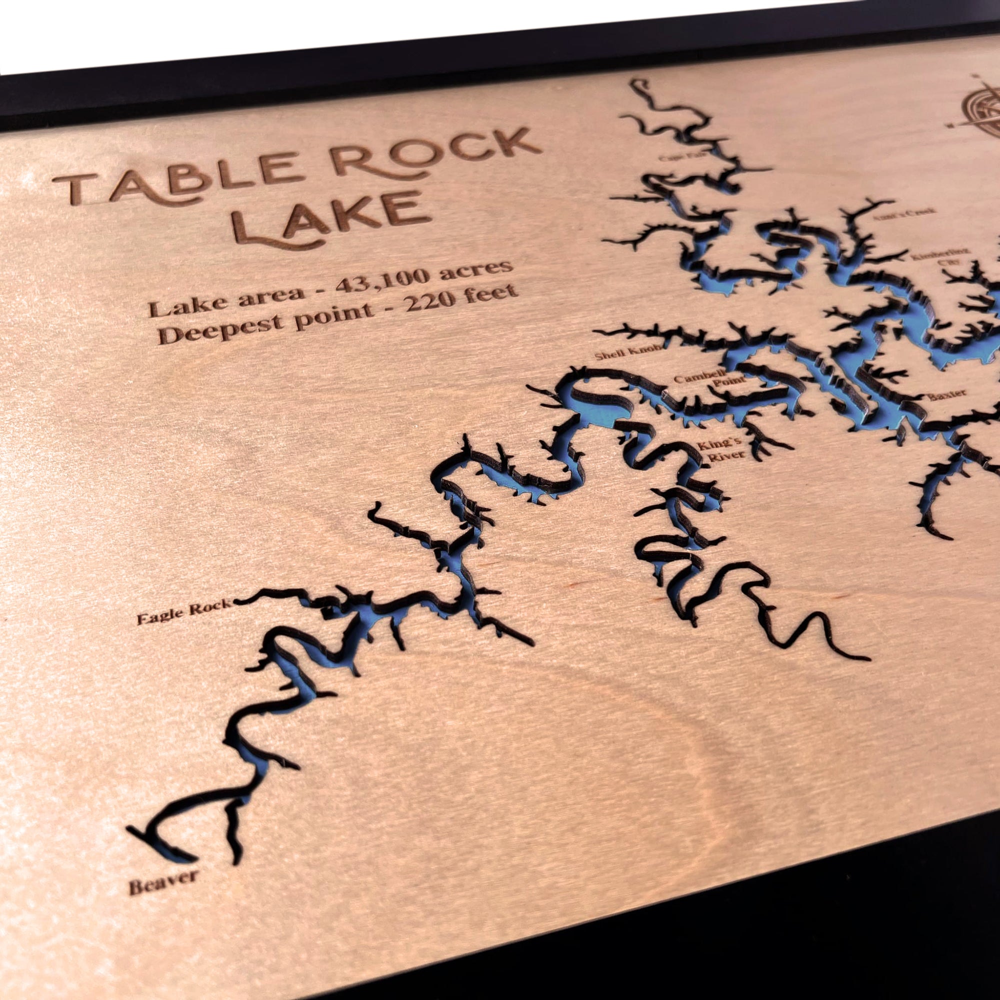 Depth map table rock lake