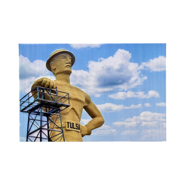 Tulsa Golden Driller 3D Textured Photo – The Curious Bison