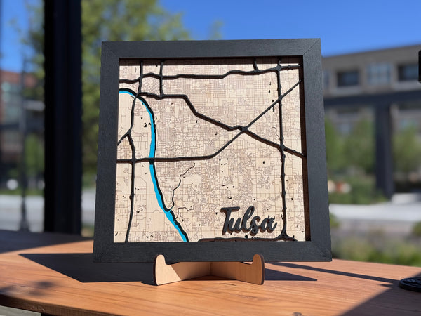 3D Layered Tulsa Map – The Curious Bison